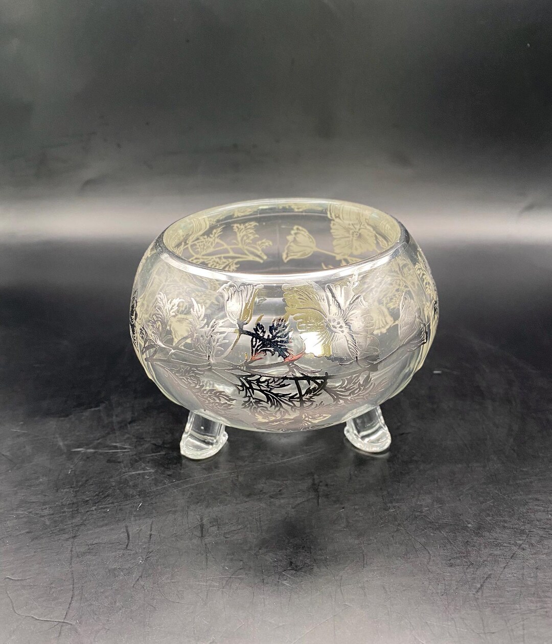 Viking Clear Silver Overlay 3 Footed Flowerlite Vase - Etsy