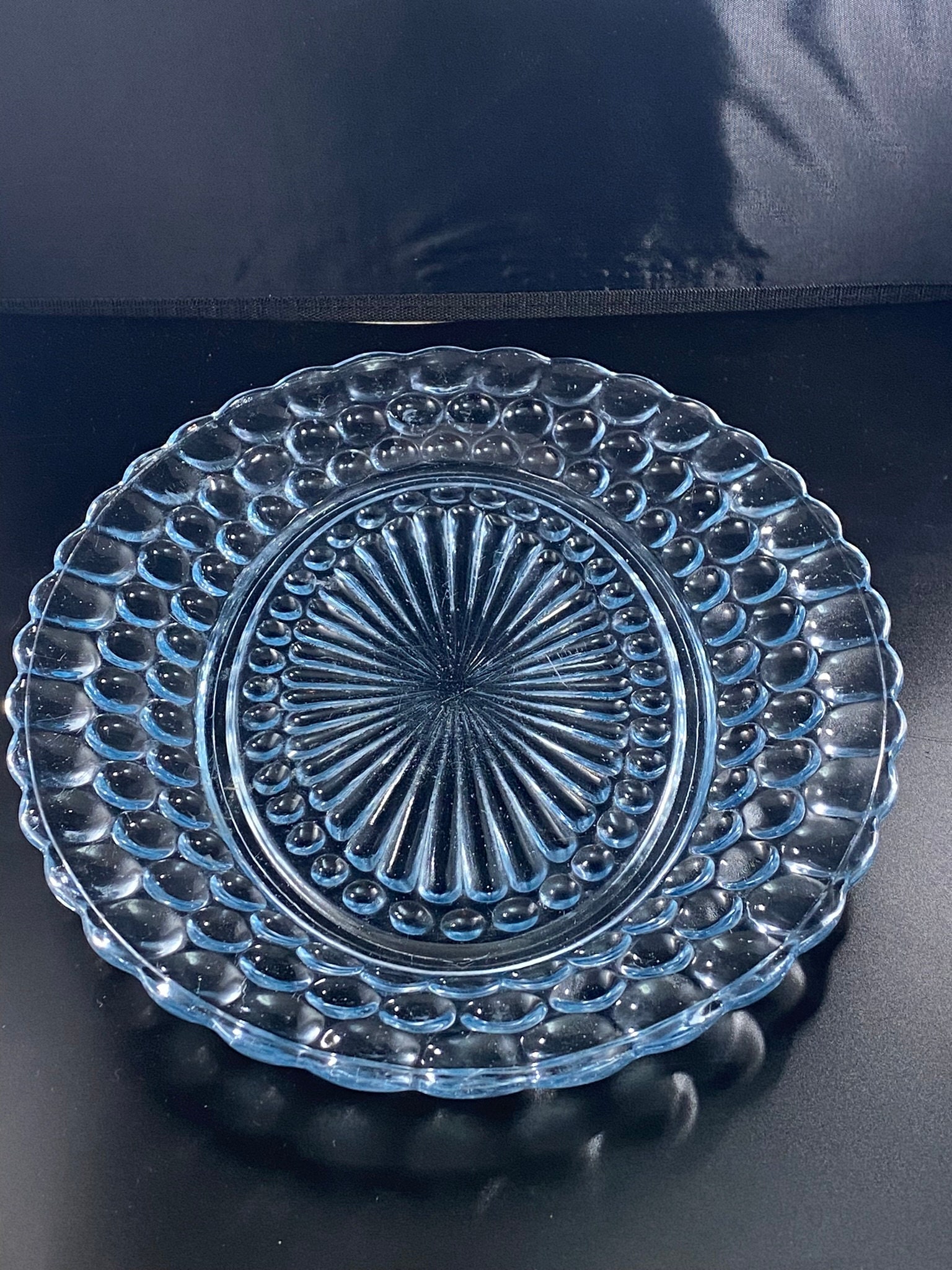Anchor Hocking Blue Bubble Glass Serving Platter 12 X - Etsy