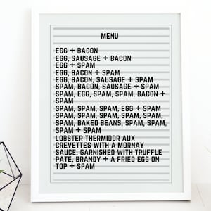 Spam Sketch Menu Print 5 Sizes Available Unframed Print - Etsy