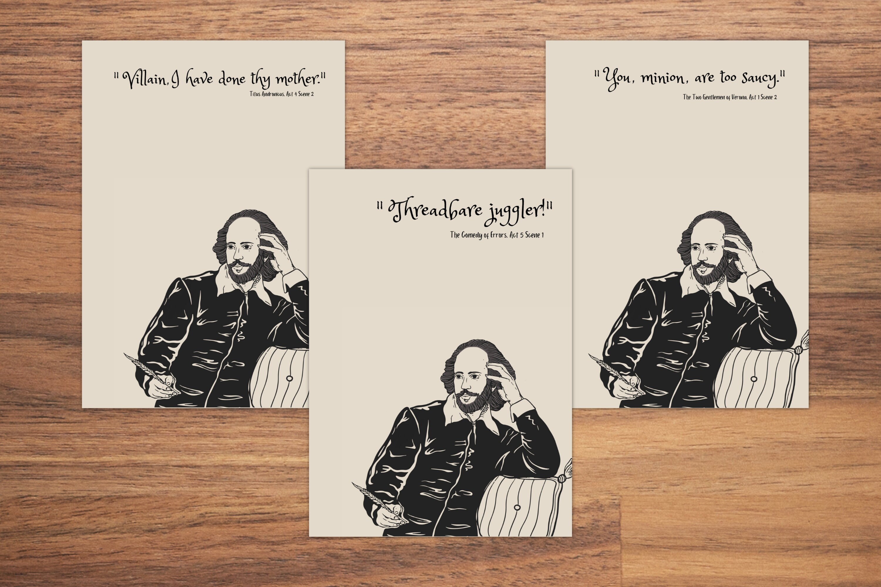 Shakespearean Insults Greeting Cards Set of 10 Envelopes Included - Etsy