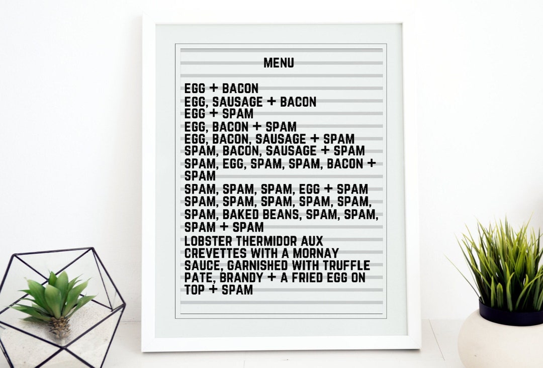 Spam Sketch Menu Print | 5 Sizes Available | Unframed Print - Etsy