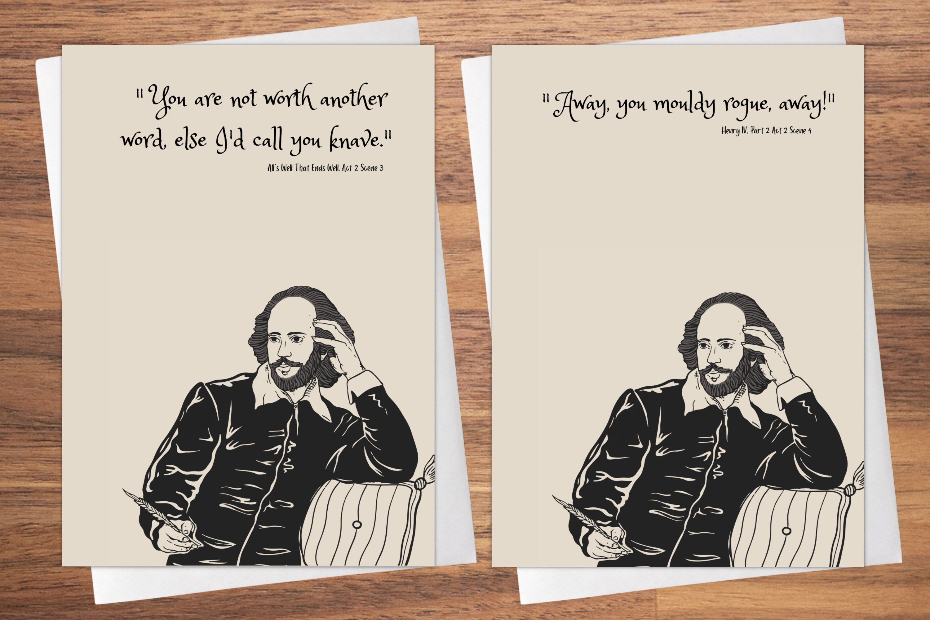 Shakespearean Insults Greeting Cards Set of 10 Envelopes Included - Etsy