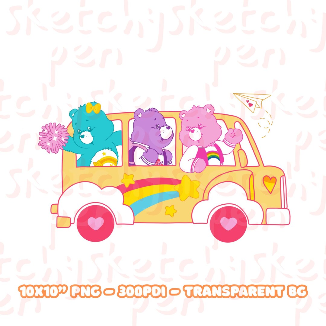 Care Bears Back to School Bus - PNG Image - Clipart - Fan Art - Etsy