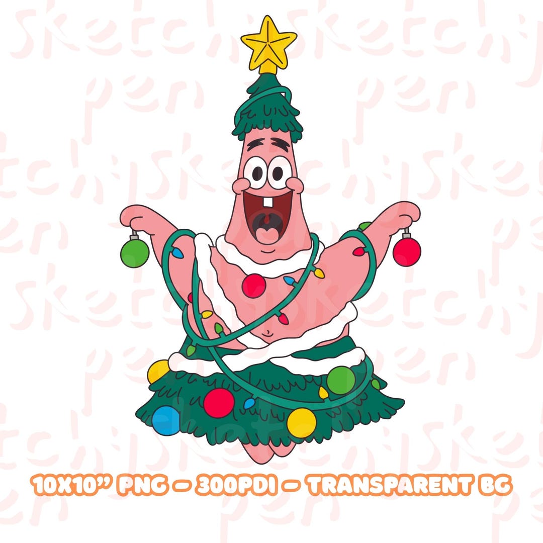 Patrick Christmas Star - PNG Image - Clipart - Fan Art - Etsy