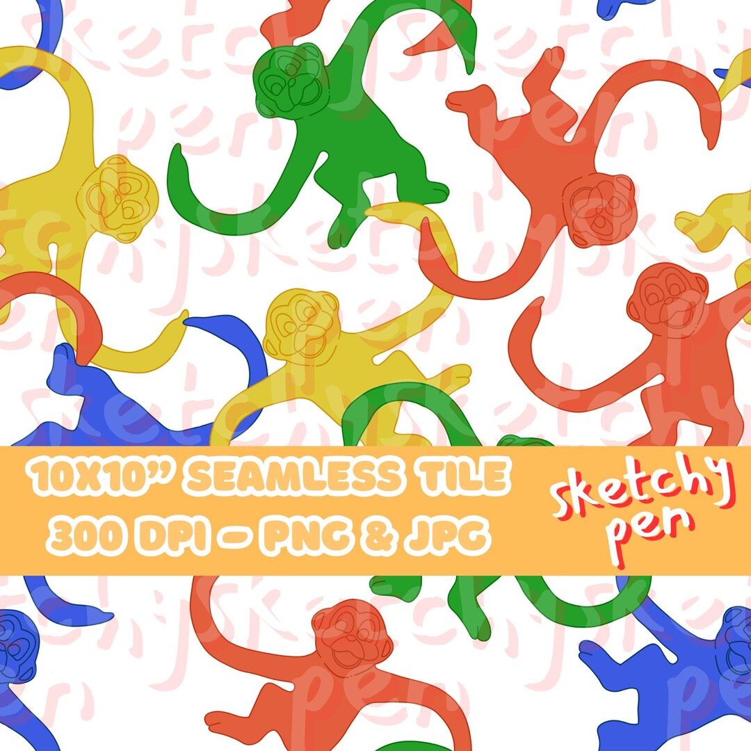 Barrel of Monkeys Seamless Pattern | Digital Paper (PNG & JPG) - Etsy