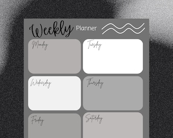 Dark Mode Weekly Planner - Etsy