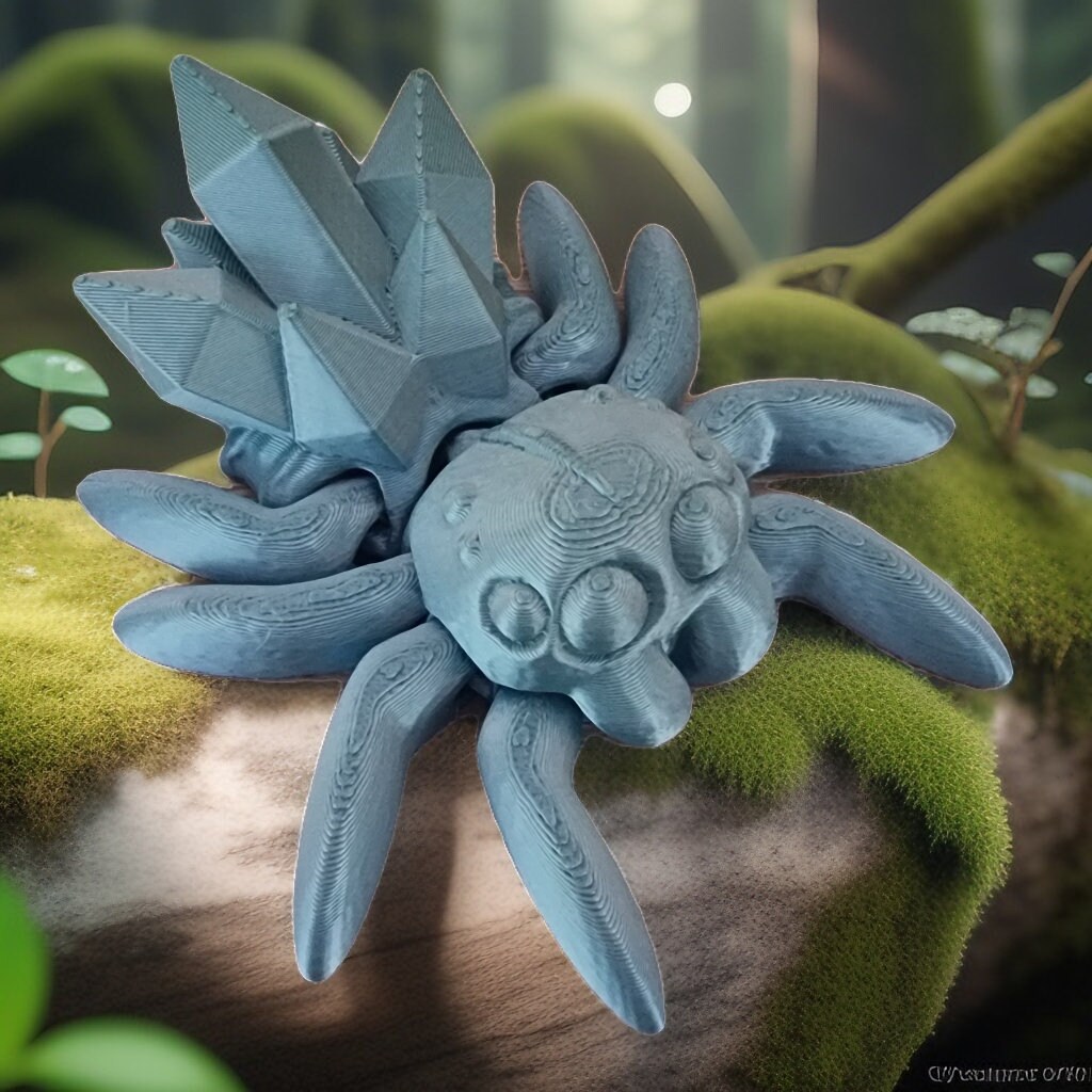 3D Printed Fully Jointed Adorable Crystal Spiders. New Release. - Etsy