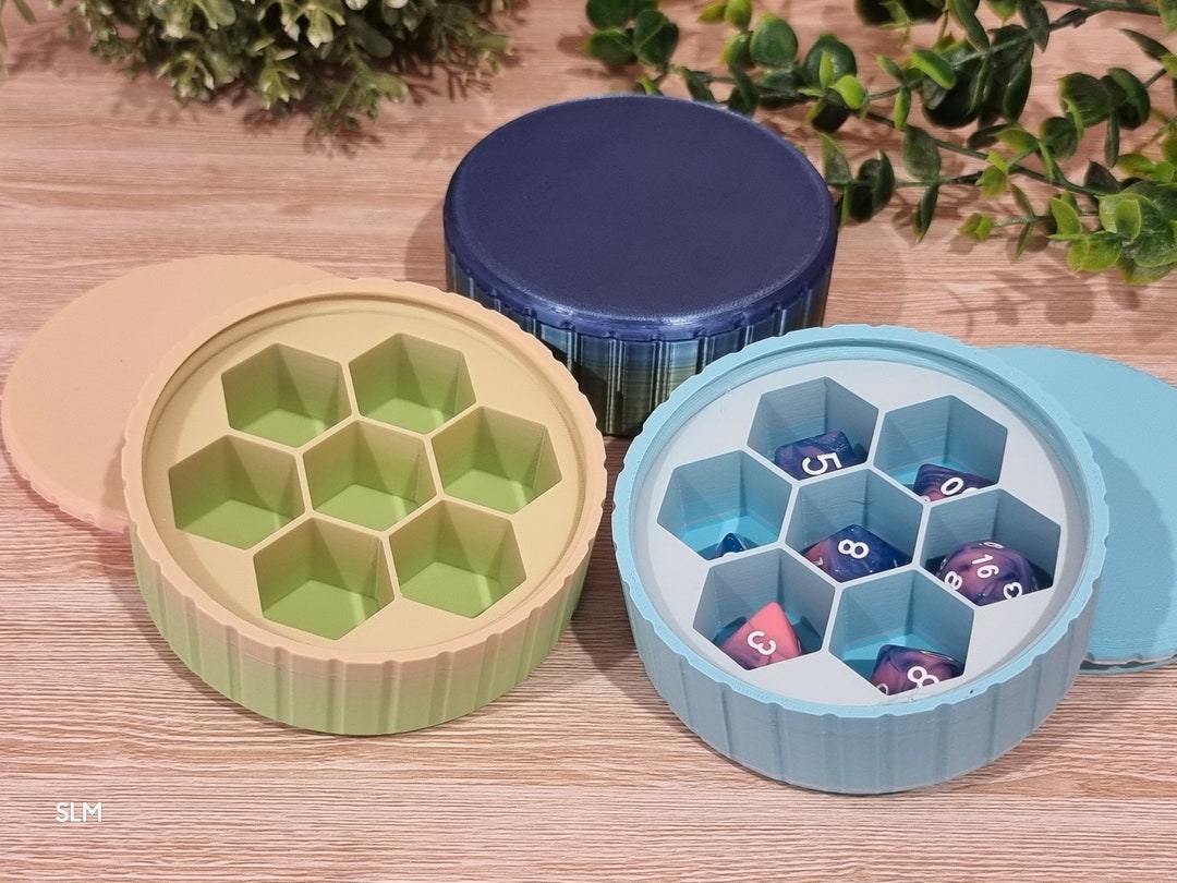 3D Printed Dice Containers, Screw Lids Dnd Table Top Gaming - Etsy