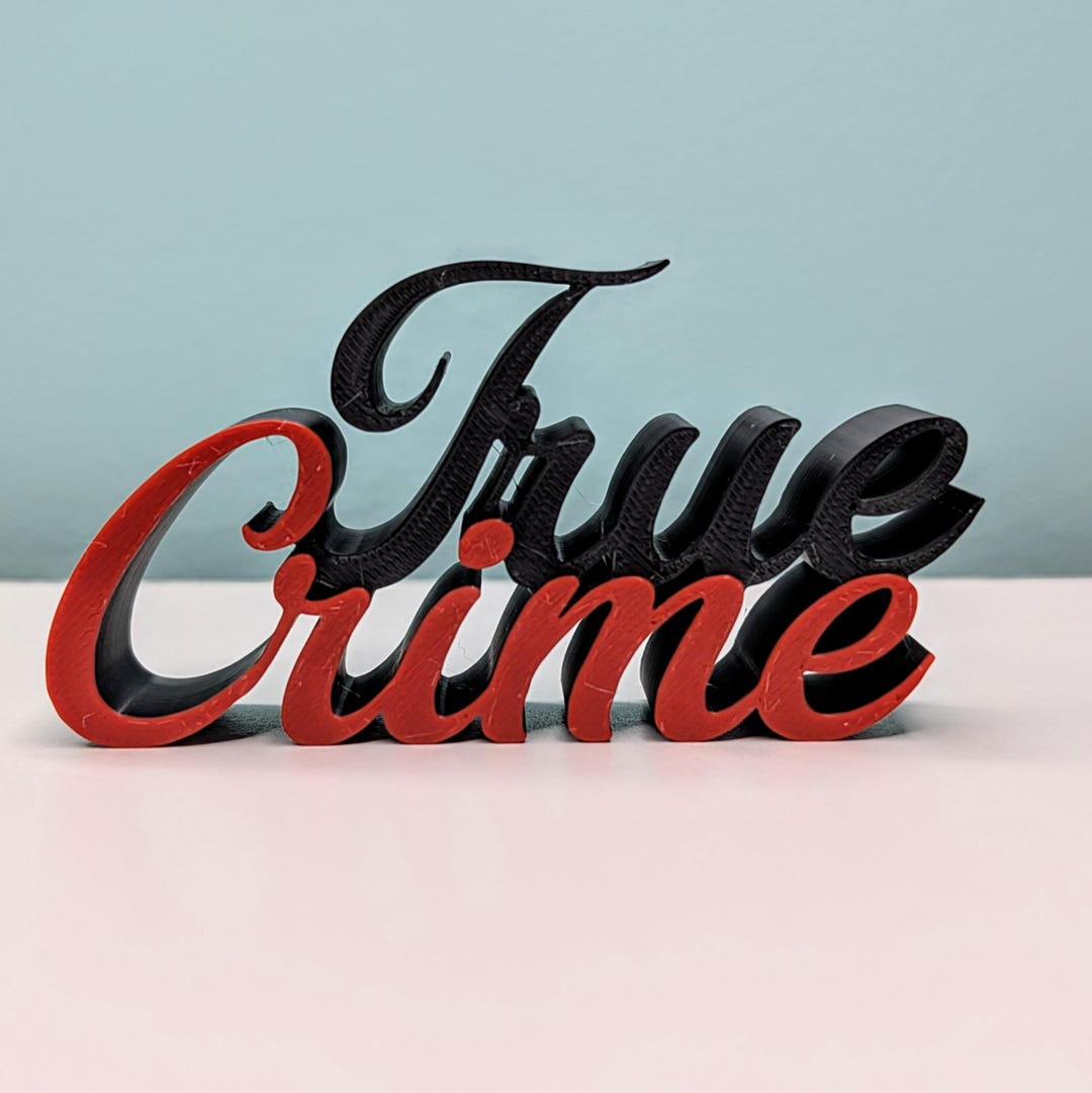 True Crime Bookshelf Sign – Commercial Digital STL File - Etsy