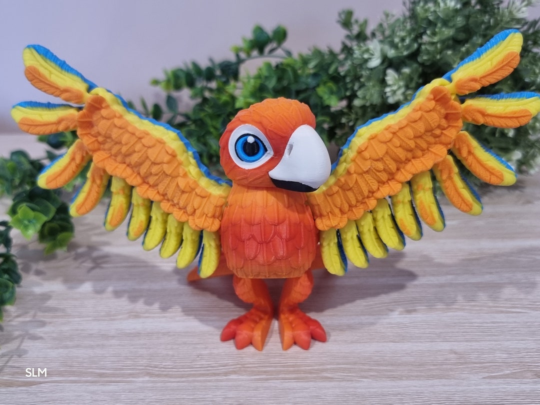 Stunning Bright 3D Printed Articulated Parrot - Etsy
