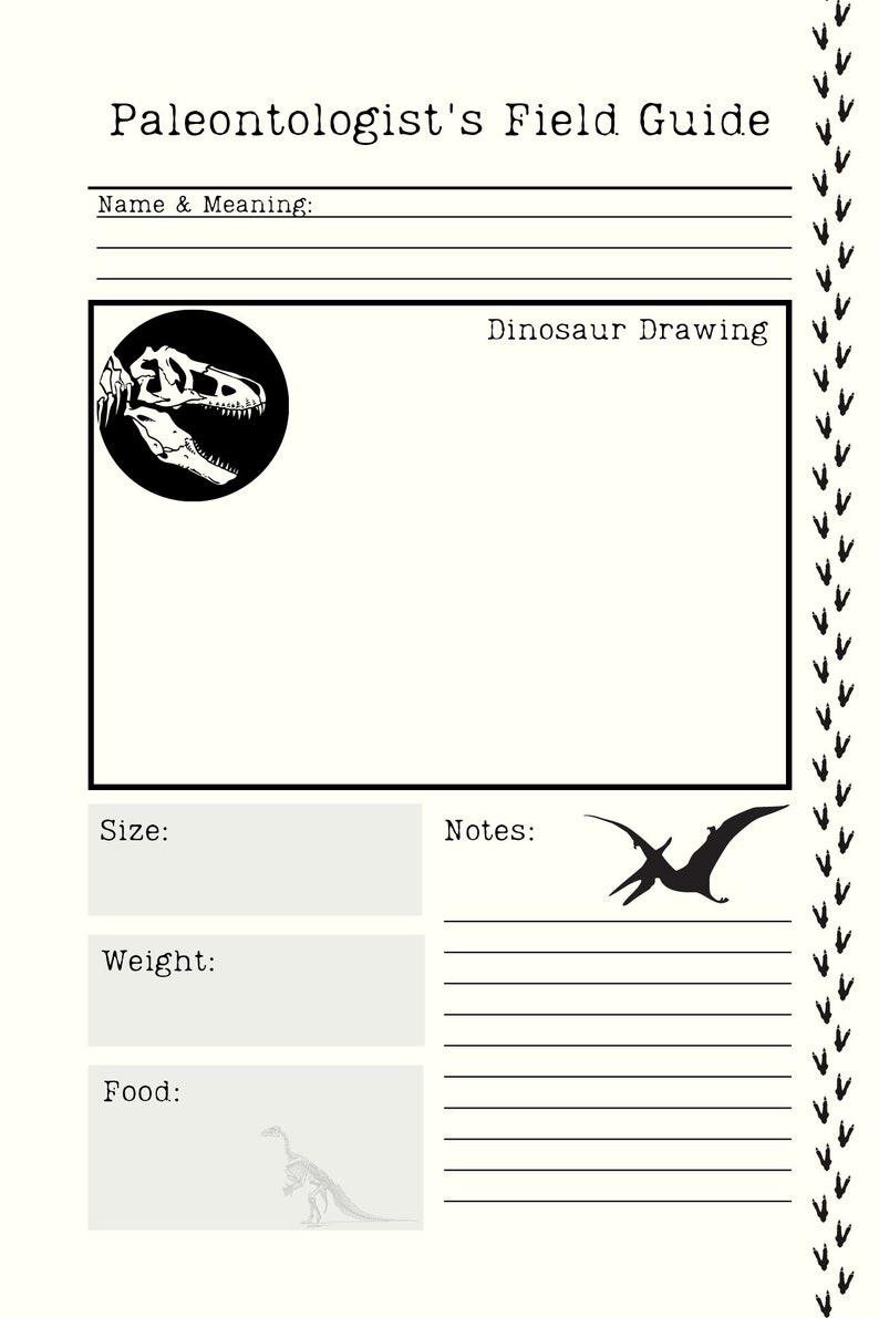 Future Paleontologist's Field Guide Printable - Etsy