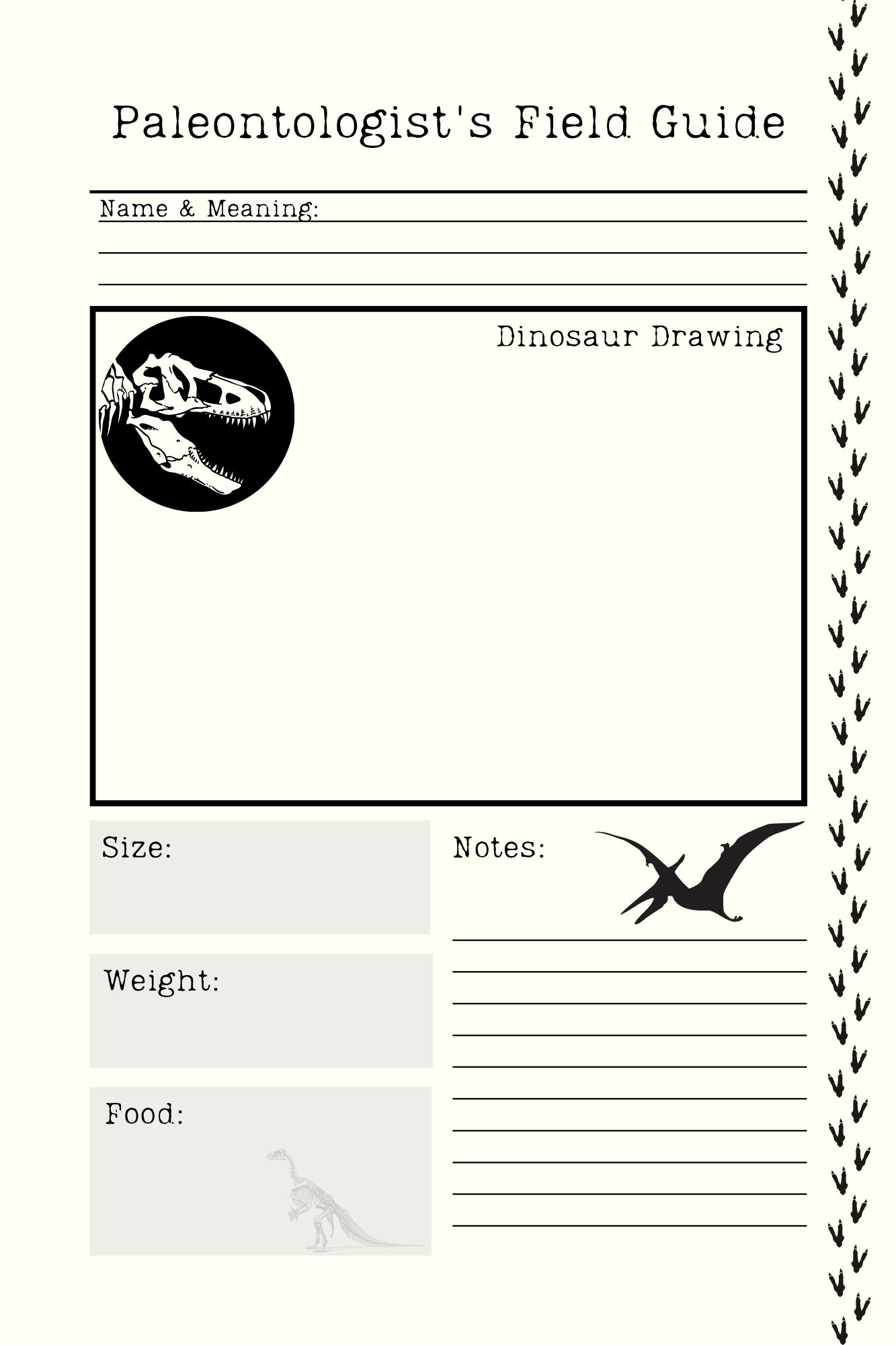 Future Paleontologist's Field Guide Printable - Etsy