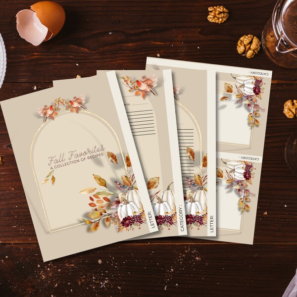 Fall Recipe Cards - Etsy