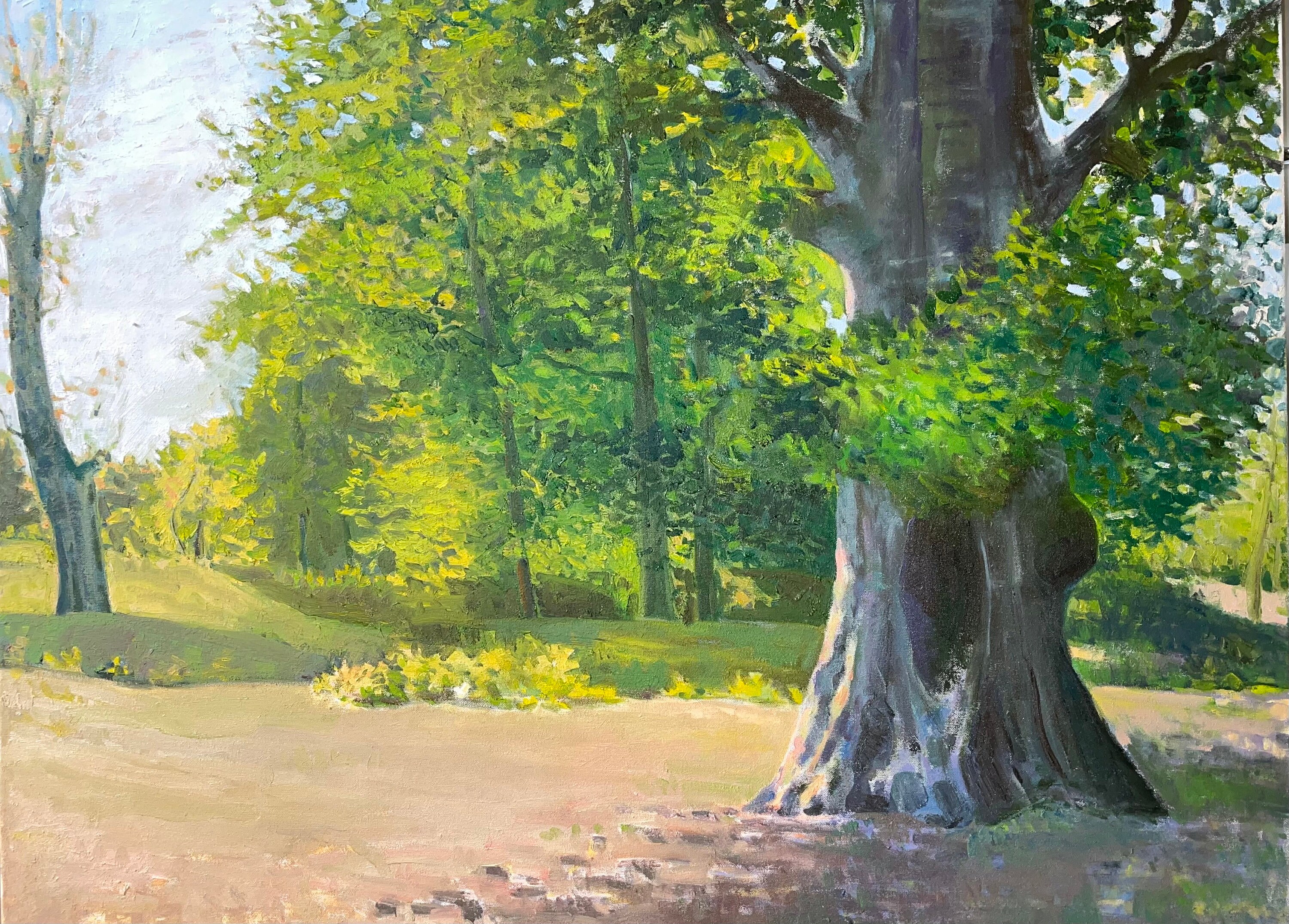 Original Impressionist Painting, Forest Painting, Green Tree Painting ...