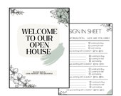 BUNDLE Open House Welcome Sign and Sign-in Sheet Instant - Etsy