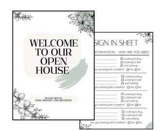 Open House Sign in Sheet - Etsy