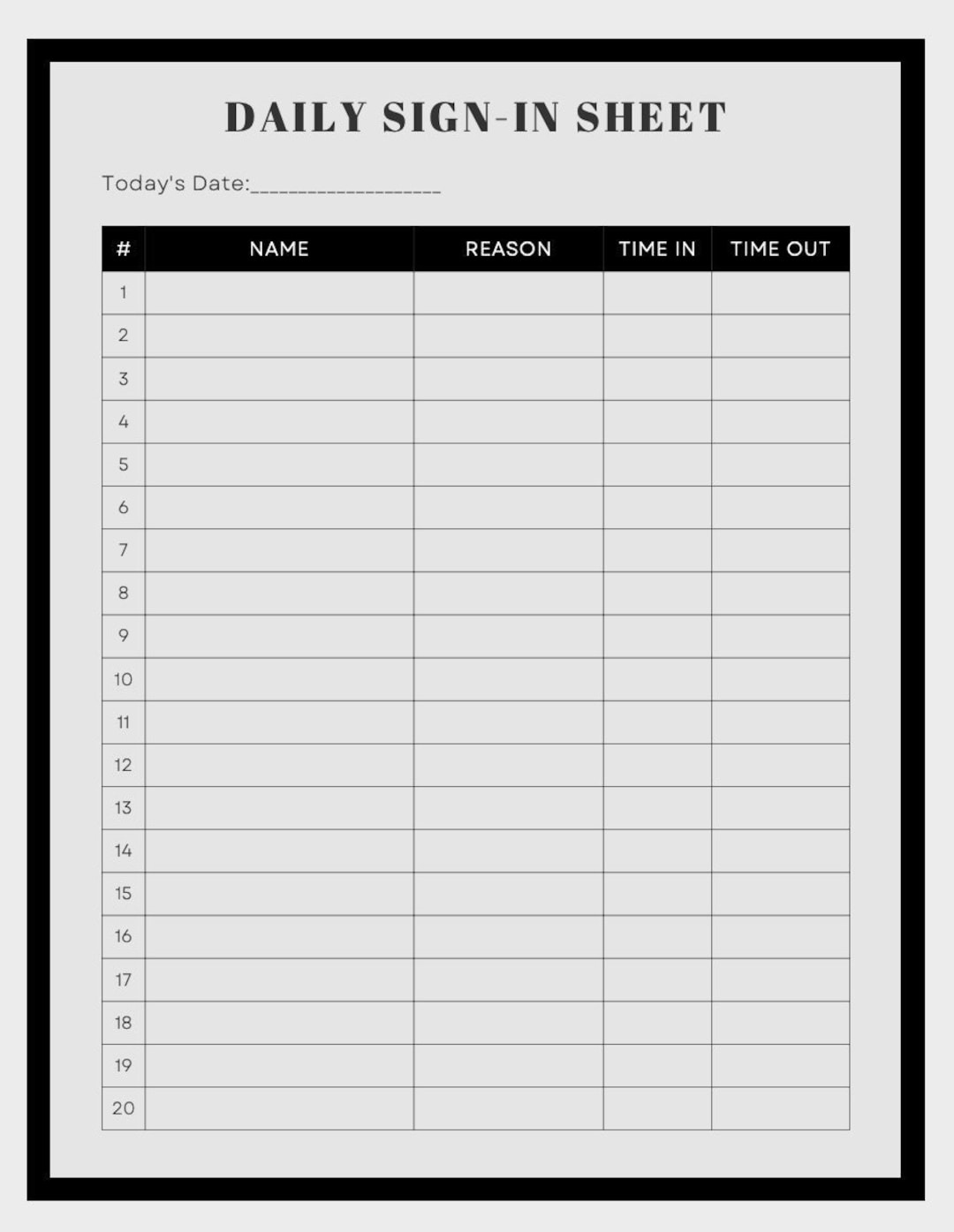 Simple Sign In Sheet Template 20+ Sign Up Sheet Examples To Download