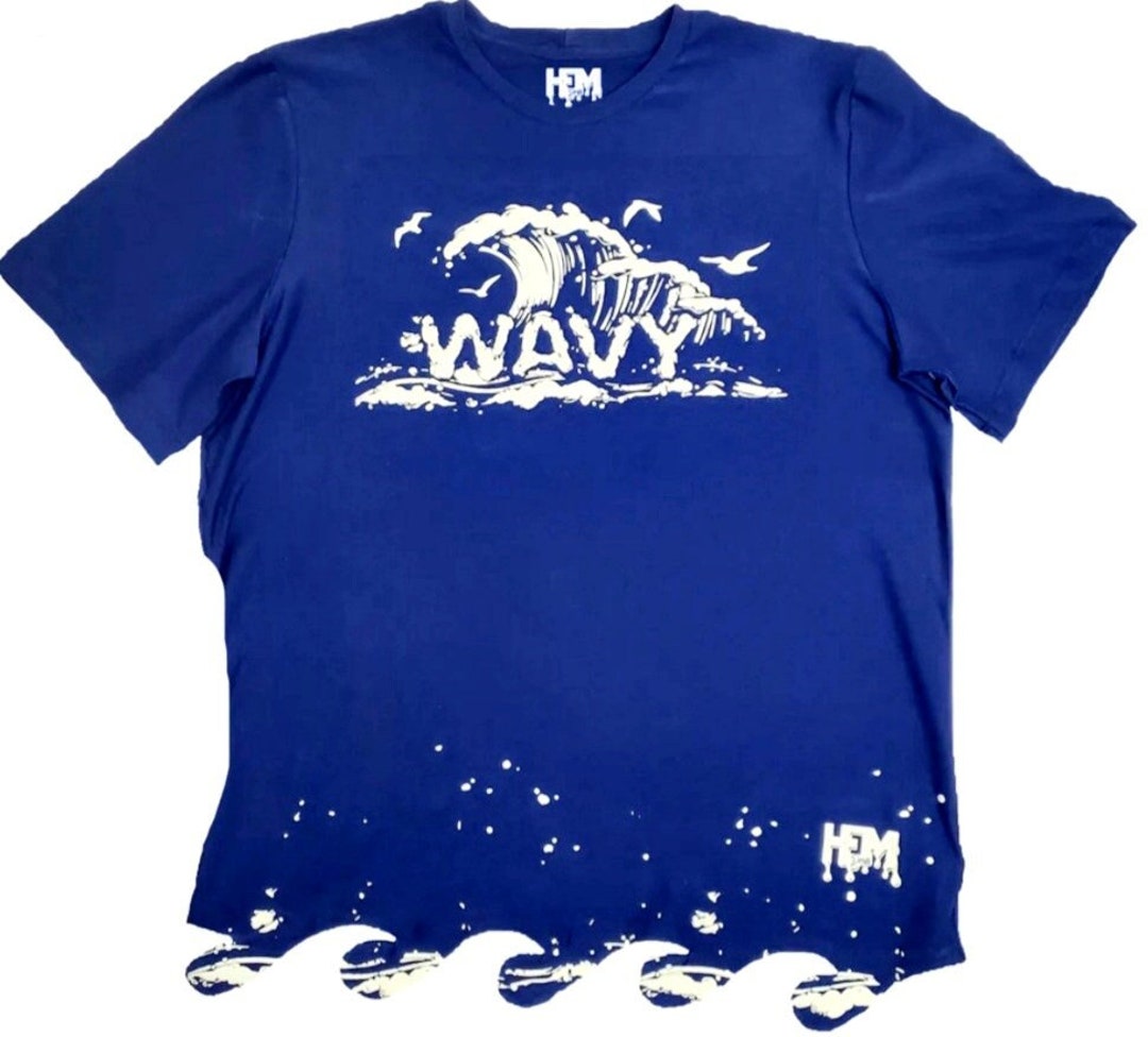 Wavy Hem Drip Trademark wave Shirt Cut - Etsy