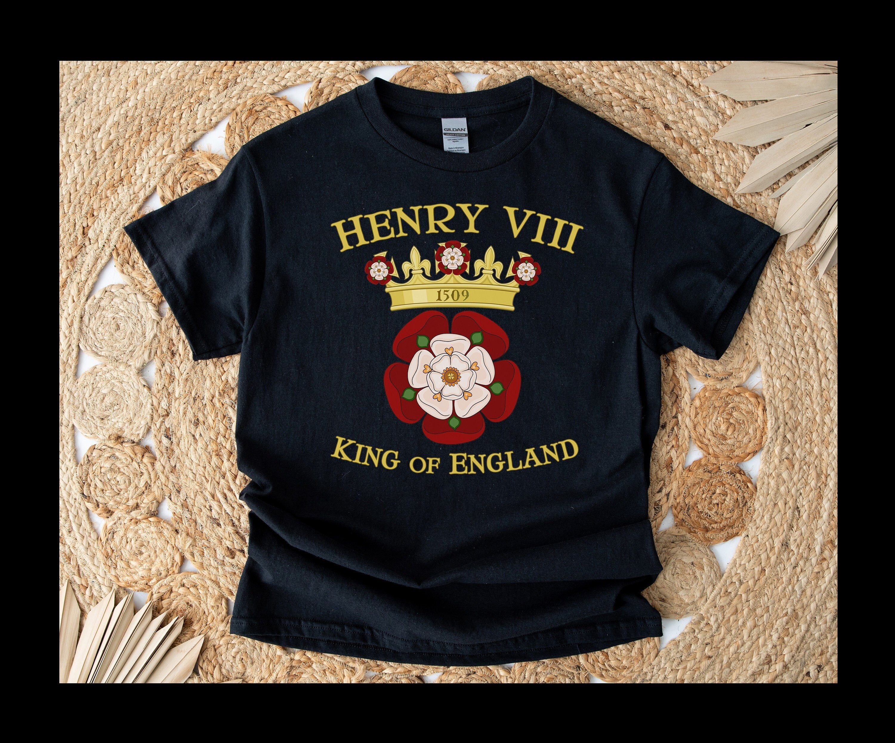 Henry VIII King of England Crowned Tudor Rose Unisex T Shirt the Tudors ...