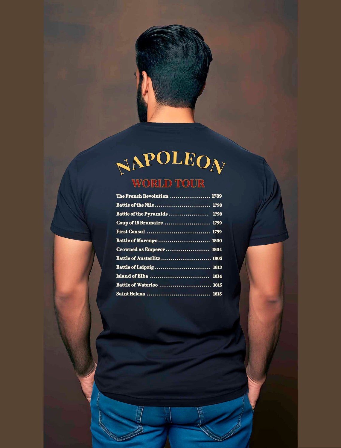 Napoleon Bonaparte Rock Star World Tour Concert Tshirt Battle of the ...