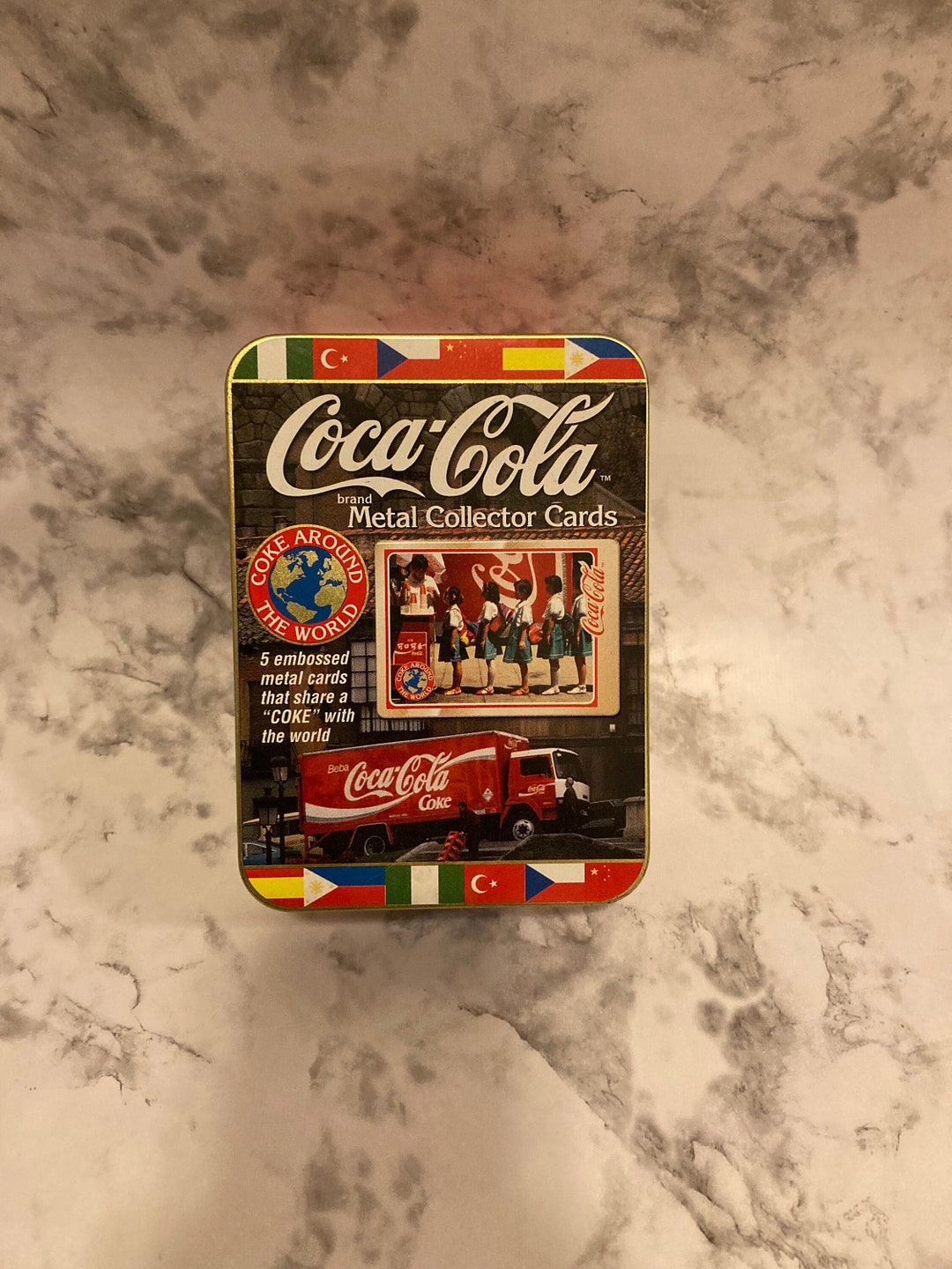 Vintage Coca Cola Metal Collector Cards and Tin - Etsy