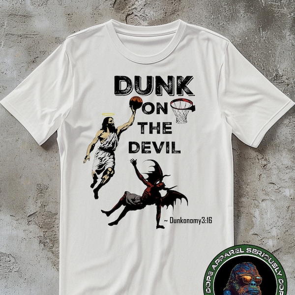 Jesus Dunking on Devil - Etsy