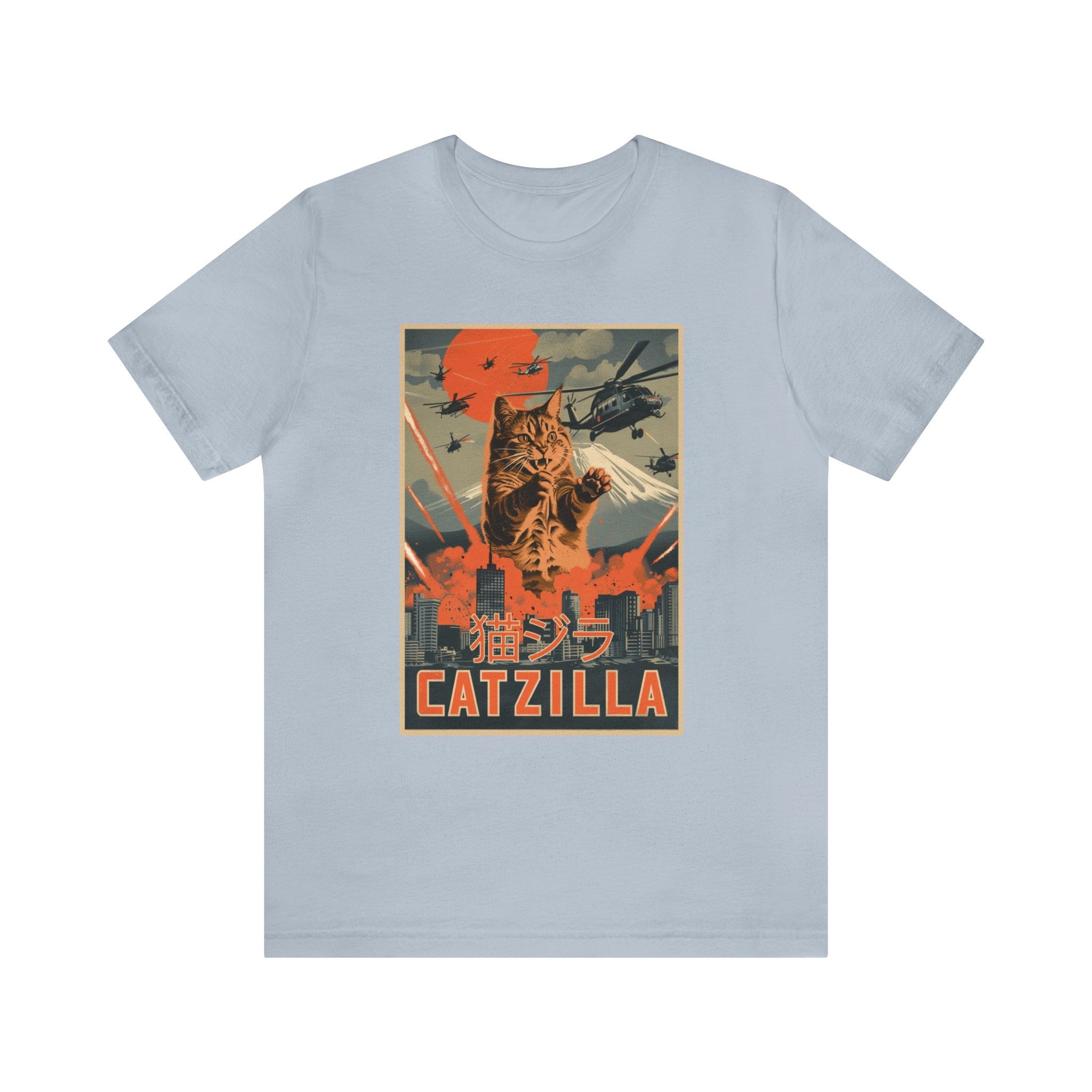 Catzilla Shirt, Retro Japanese Movie Poster T-shirt, Funny Cat Tshirt ...
