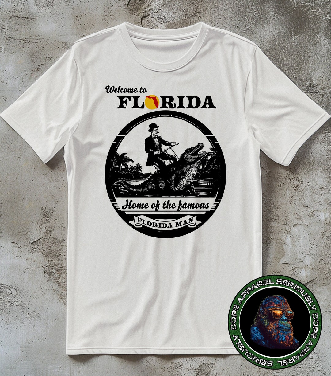 Florida Man T-shirt Man Riding Alligator Shirt Funny Unisex Florida Tee ...