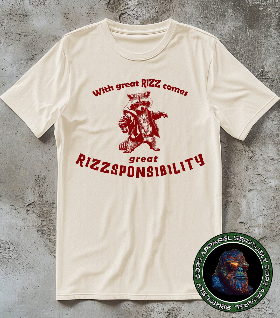 Raccoon Rizz Shirt, Meme T-shirt, Gen Z Humor Tshirt, Funny Animal Tee ...