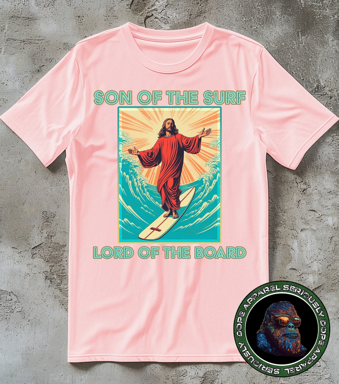 Jesus Surfer Shirt Cool Retro Surfing T-shirt Funny Jesus 90s Graphic ...