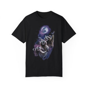 Three Raccoons Vintage Galaxy T-shirts, in My Feral Era Retro Moon Meme ...