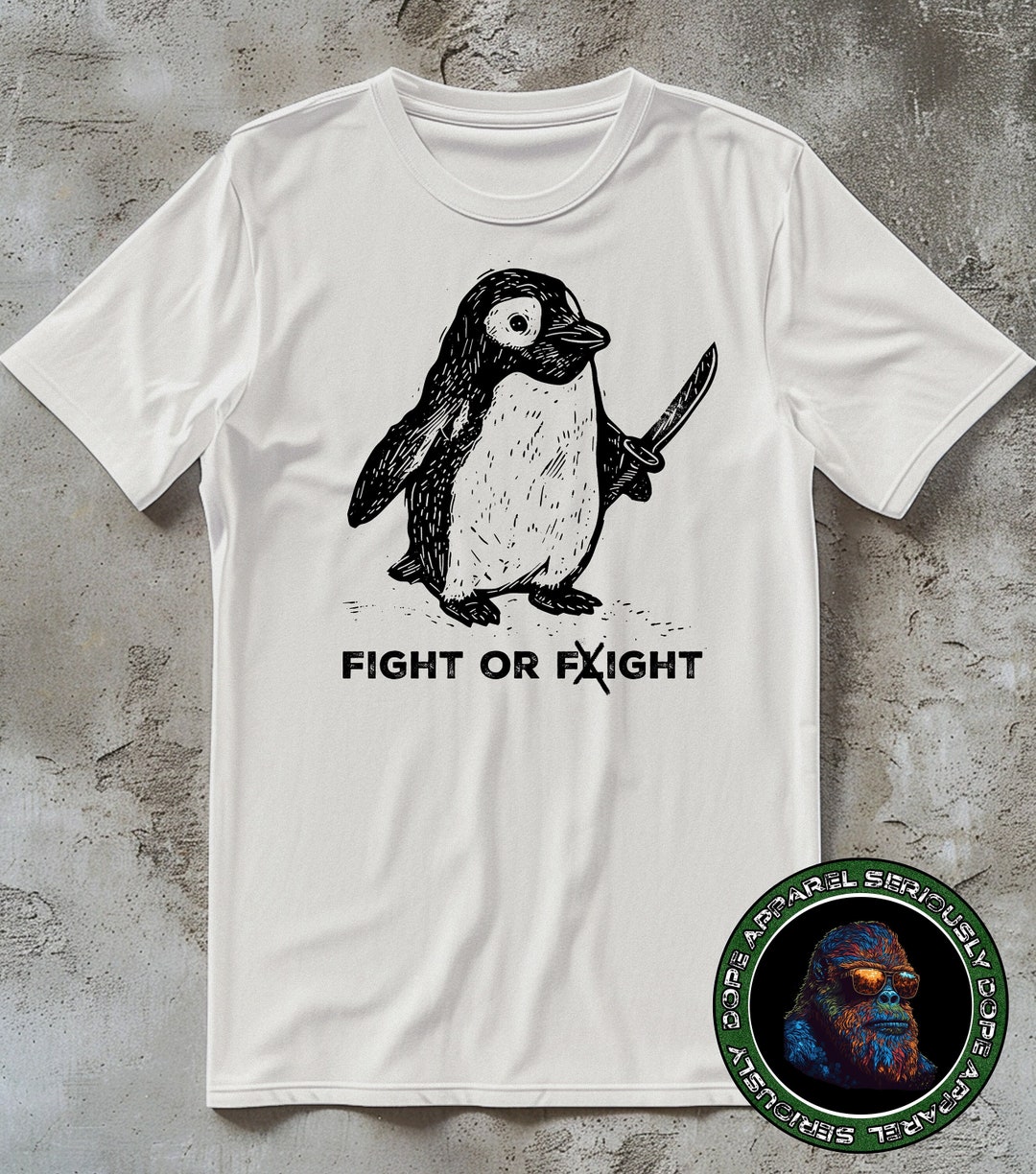 Fight or Flight Meme Tshirt, Funny Penguin Meme Tee, Dad Joke T-shirt ...
