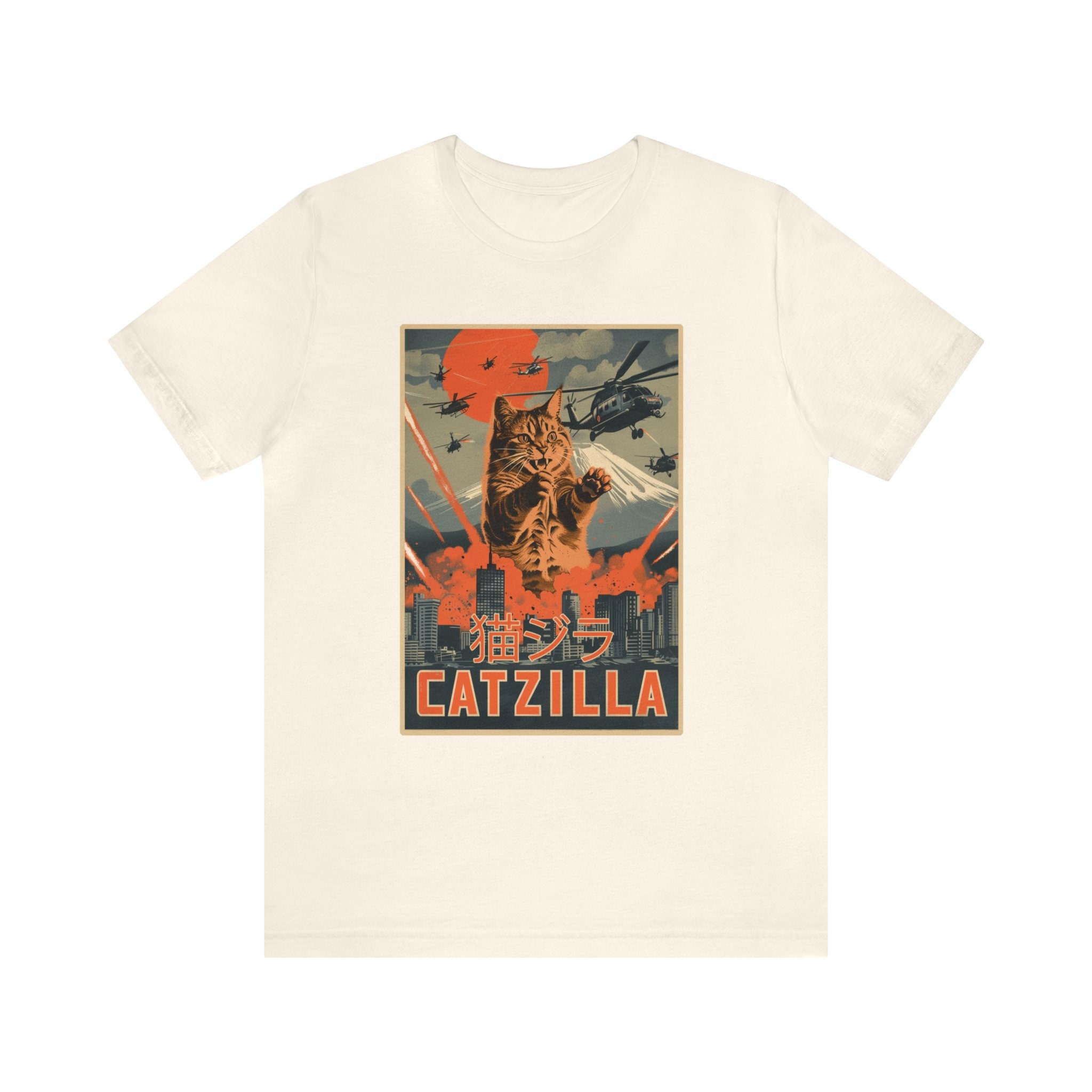 Catzilla Shirt, Retro Japanese Movie Poster T-shirt, Funny Cat Tshirt ...