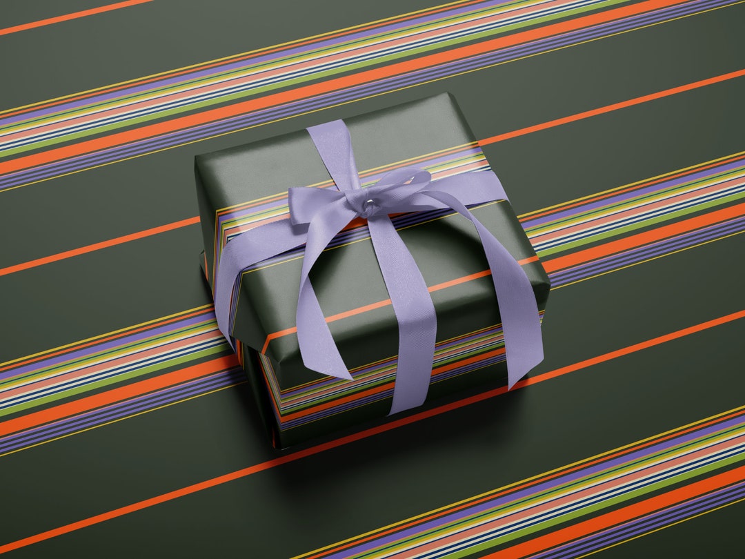 Stripe Wrapping Paper Sheets Designer Gift Wrap Genz Gift Wrap Colorful ...