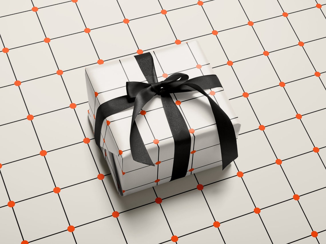 Art Deco Gift Wrap Christmas Wrapping Paper Flat Sheet Paper Grid ...