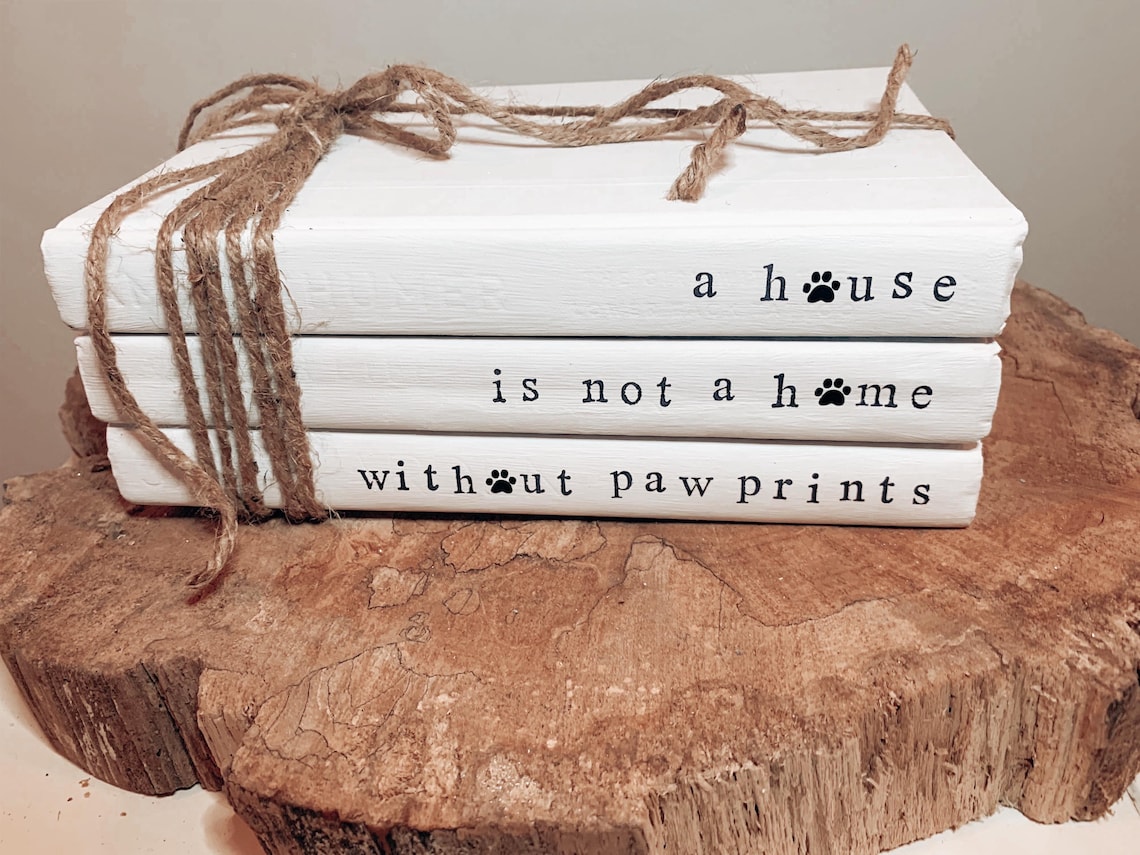 Pet Inspired Hand Stamped Book Stack/personalized Books/custom Books ...