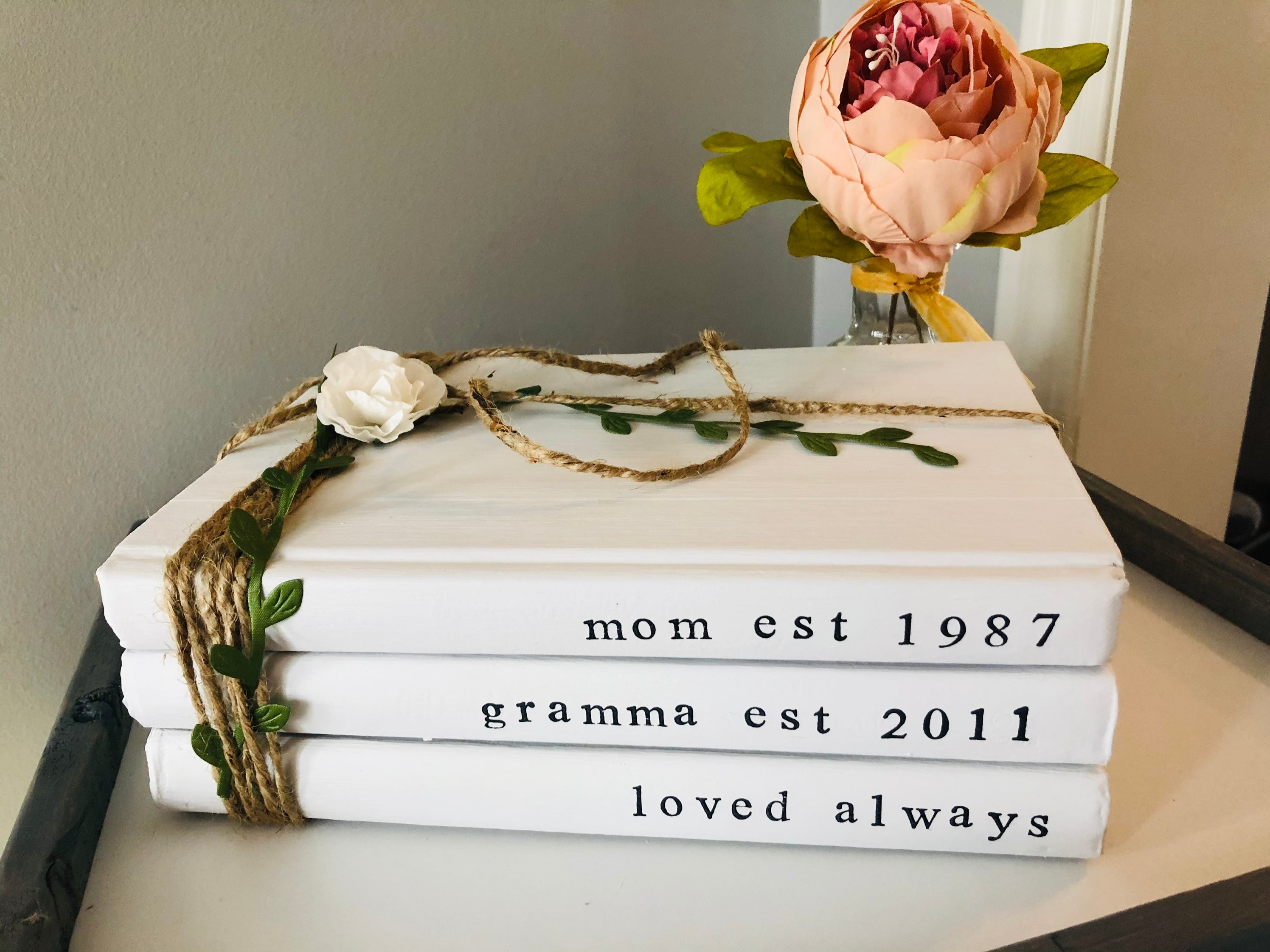 Mothers Day Hand Stamped Books/personalized Books / Custom Name Books ...