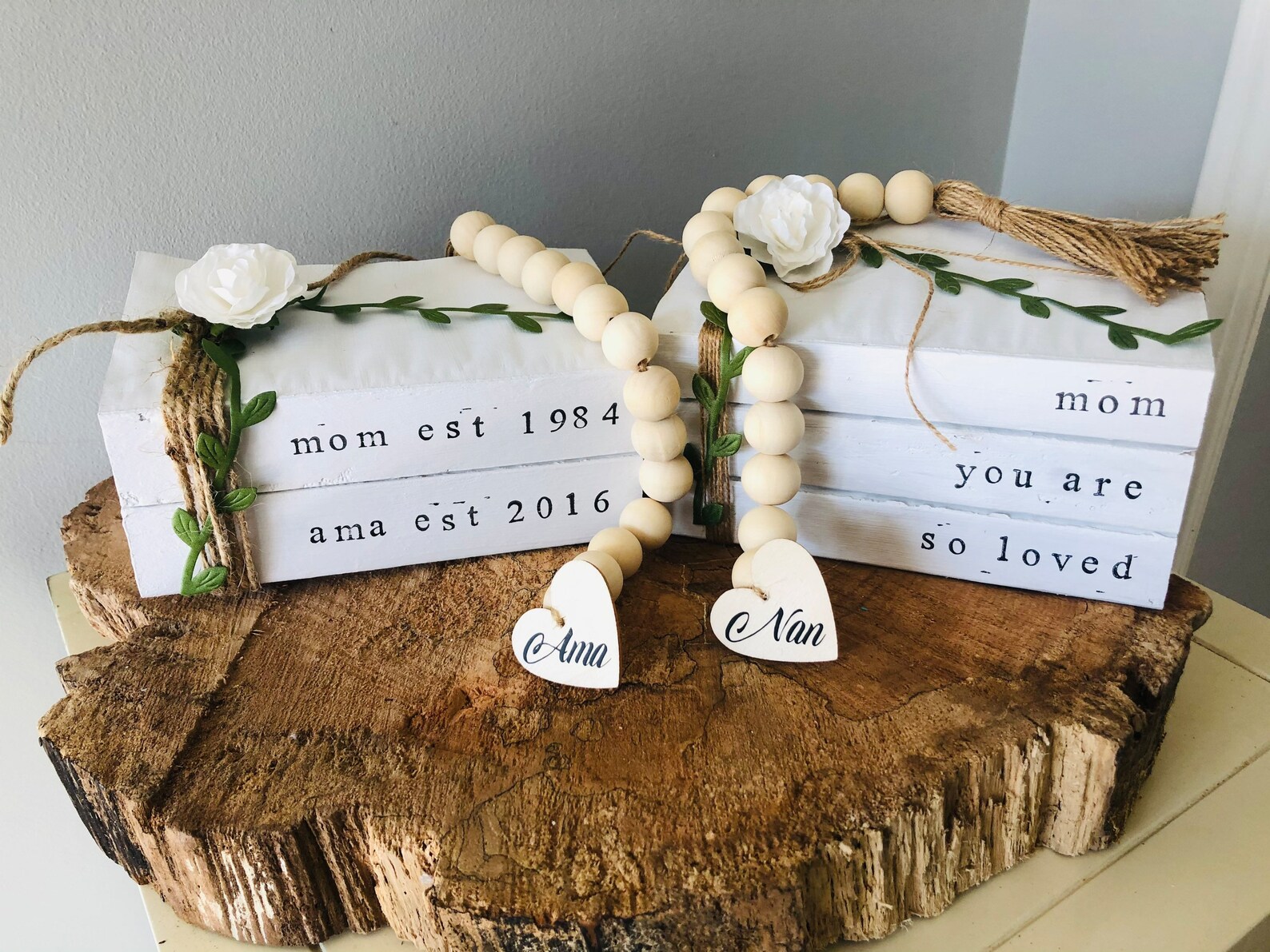 Mothers Day Hand Stamped Books/personalized Books / Custom Name Books ...