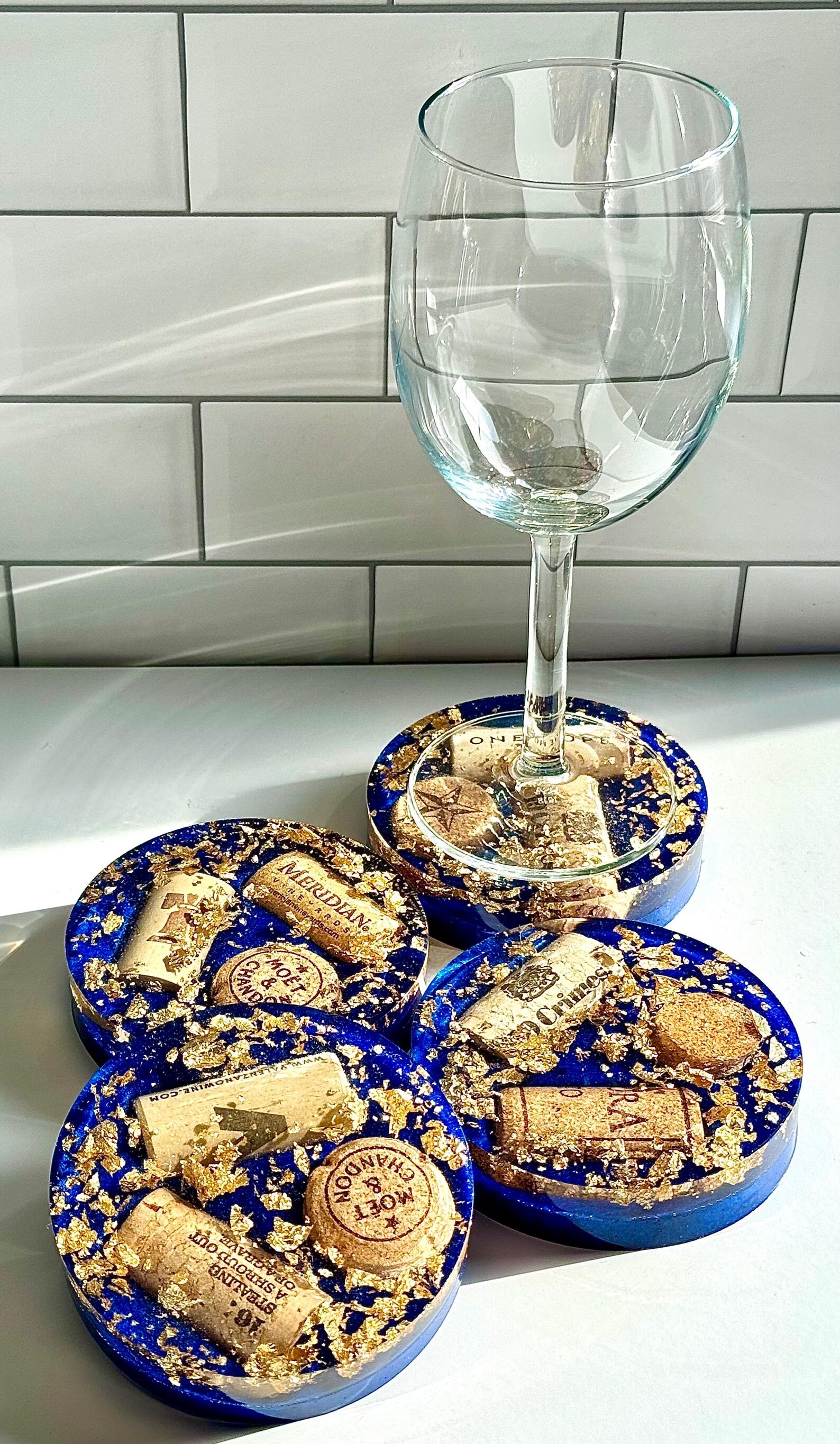 Pop the Cork Deep Coaster Set - Etsy