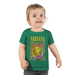 Toddler Nirvana Tshirt, Nirvana Smile Face Crewneck Shirt, Nirvana Pink ...