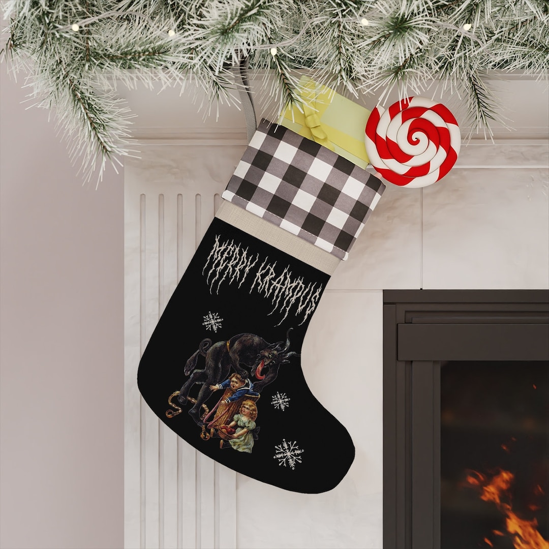 Death Metal Krampus Christmas Stocking/ Solstice Stocking/ Pagan Gift ...