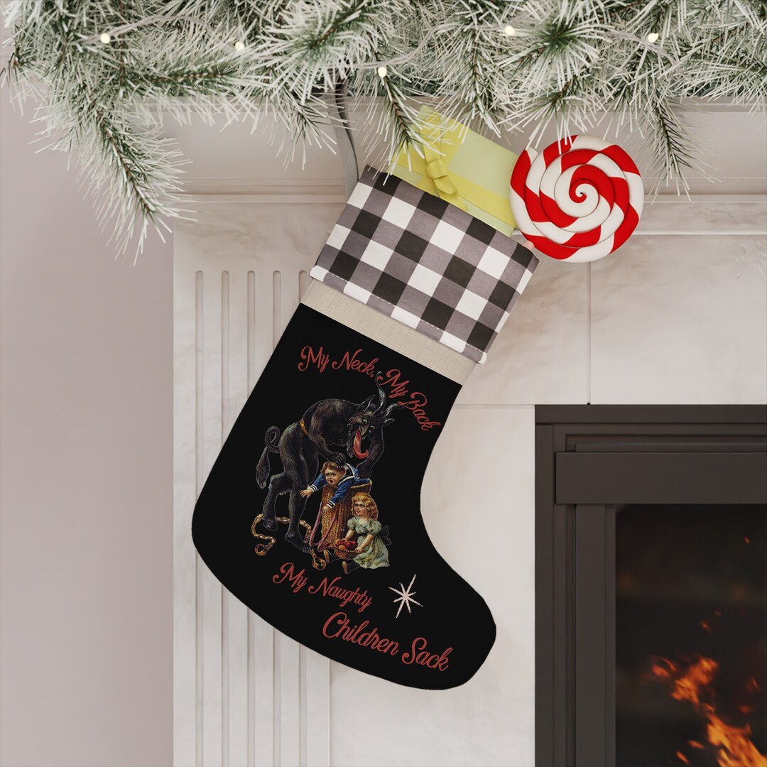 Krampus Solstice Stocking/ Heavy Metal Krampus Decor/ Goth Christmas ...
