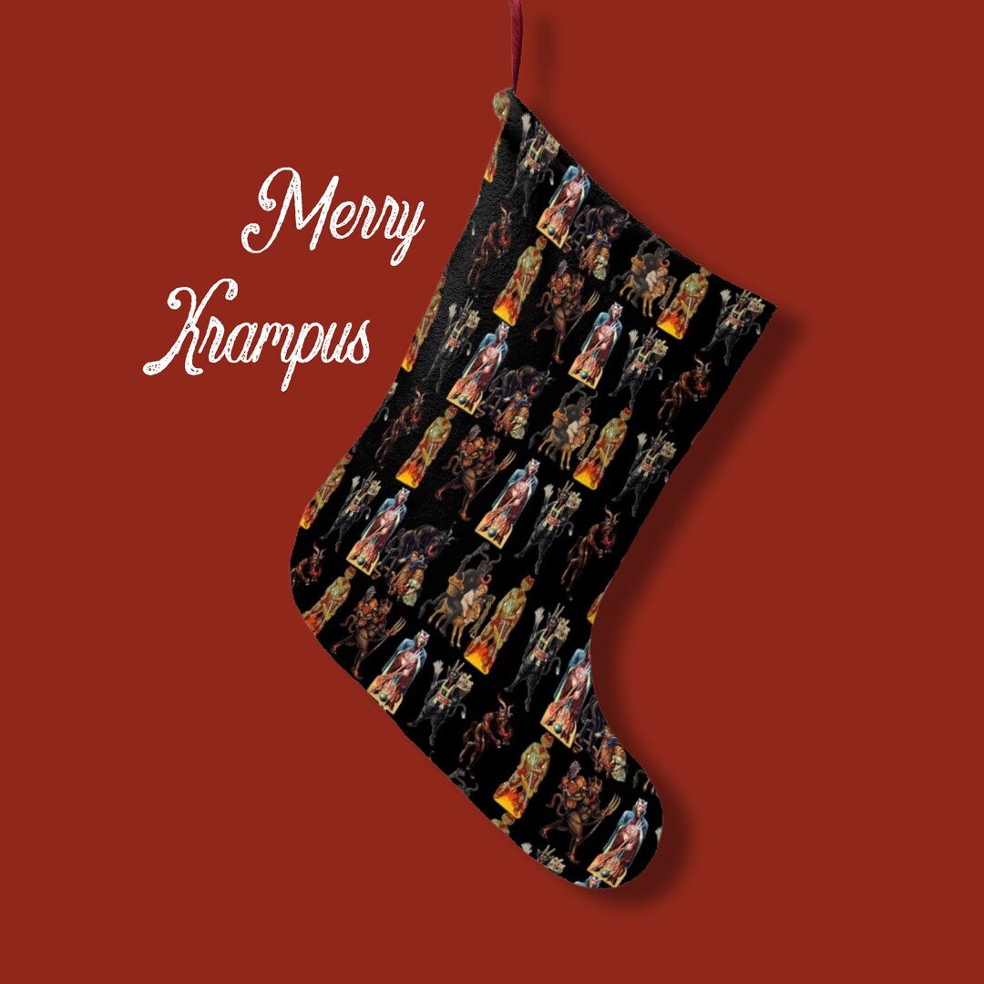 Vintage Krampus Solstice Stocking/ Gothic Christmas Stocking/ - Etsy