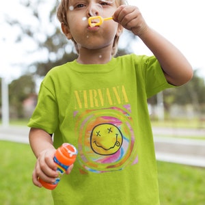 Toddler Nirvana Tshirt, Nirvana Smile Face Crewneck Shirt, Nirvana Pink ...