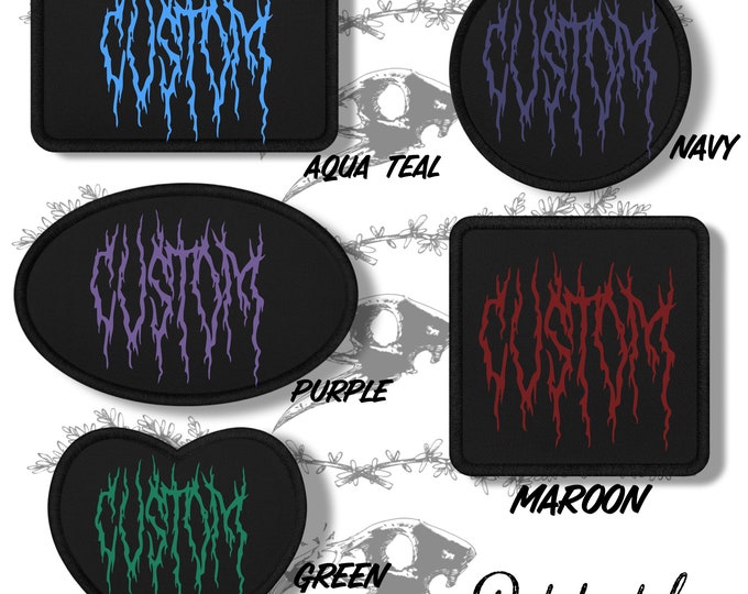 REFLECTIVE Top or Bottom Rocker, Embroidered Patch, Custom Embroidered ...