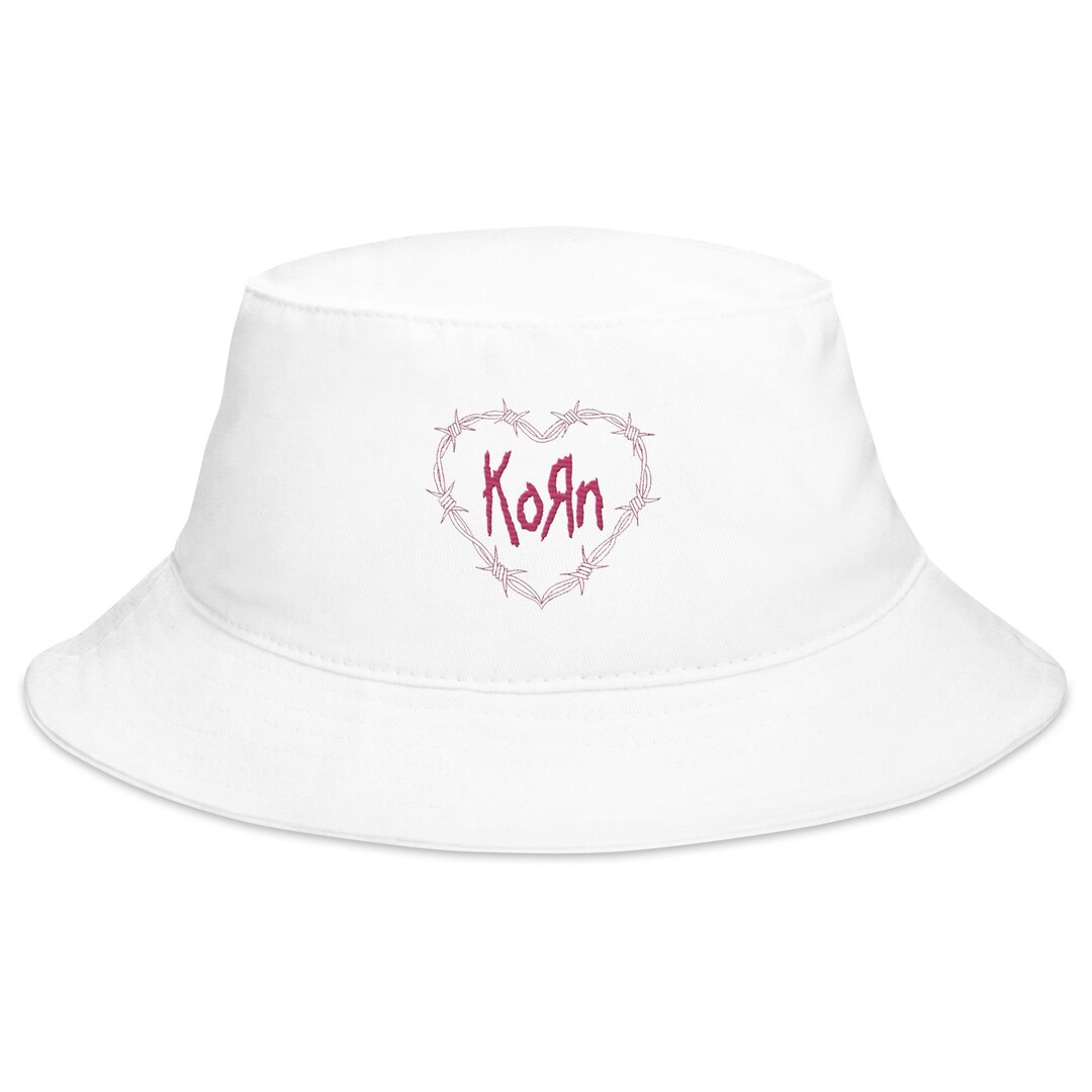 Love Heart Korn Embroidered Bucket Hat, Available in Pink Black and ...