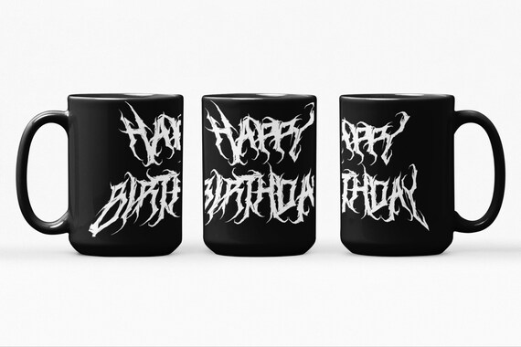 Custom Heavy Metal Happy Birthday Mug/ Bespoke Personalised - Etsy