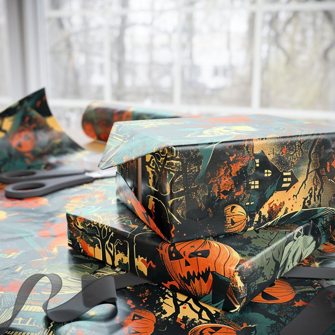 Halloween Michael Myers Wrapping Paper, Vintage Halloween Gift, Horror ...