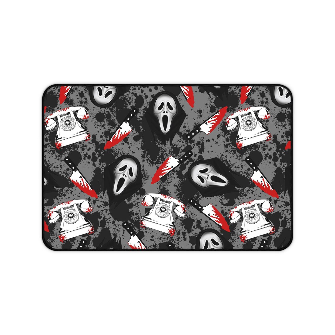 Scream Desk Mat, Horror Movie Desk Mouse Pad, Groovy Flower Dest Mat ...