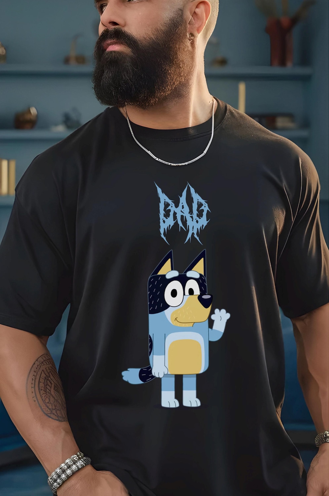 Comfort Colors Bluey T-shirt, Black Metal, Deathmetal, Dad Bandit Metal ...